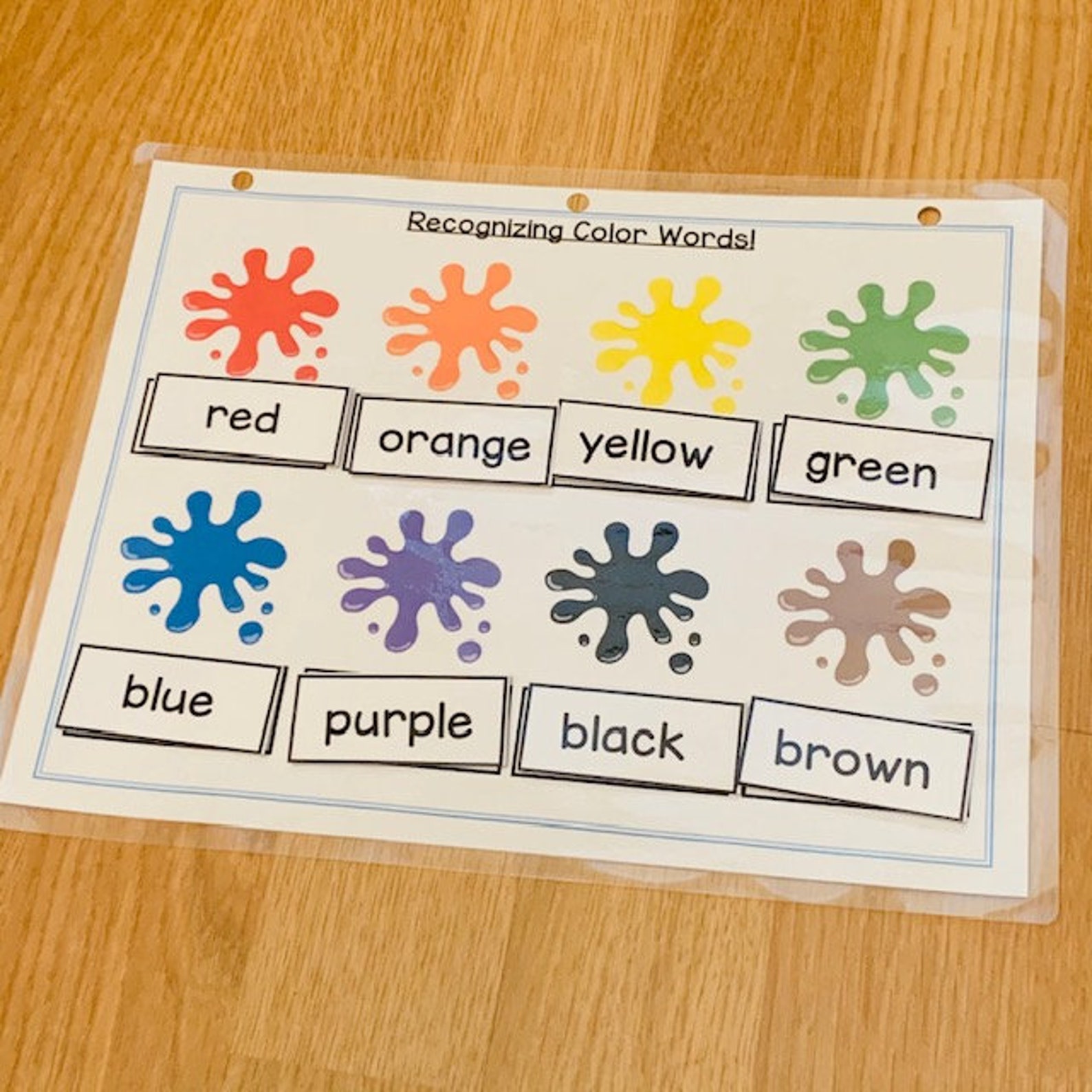Recognizing Color Words Learning Color Words Kindergarten - Etsy
