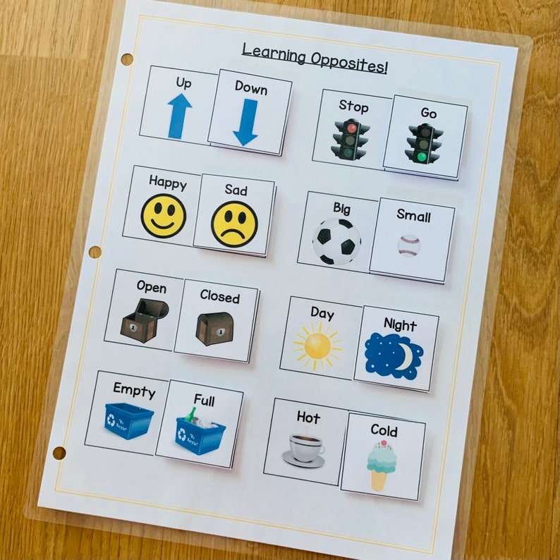 Learning Opposites Opposites Activity Page Kindergarten - Etsy