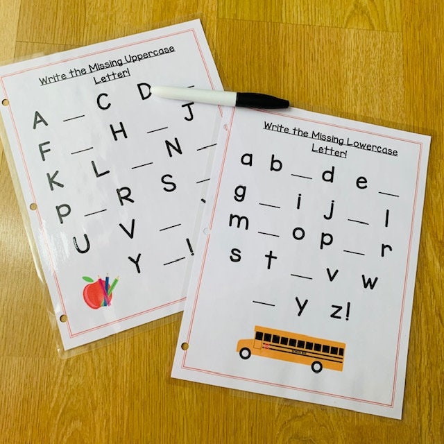 Missing letters activity page Letter recognition and tracing | Etsy
