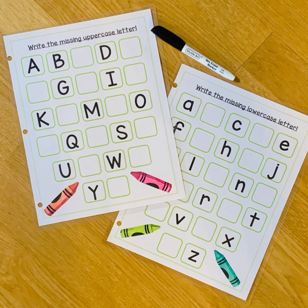 Missing Letters Activity Page, Letter Recognition and Tracing ...