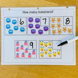 Kindergarten Math Concepts, Count and Write Activity Page, Kindergarten ...