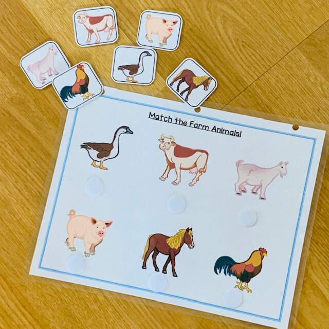 Matching Farm Animals Preschool Matching Game Preschool - Etsy