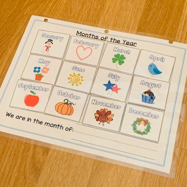 Months of the Year Calendar Learning Kindergarten - Etsy