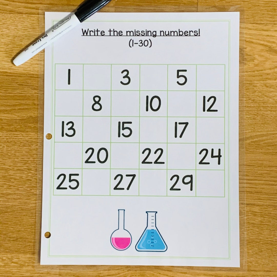 Missing Numbers Activity Page, Kindergarten Math, Recognizing Numbers ...