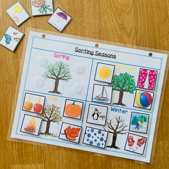 Learning Seasons Four Seasons Game Homeschool Learning | Etsy