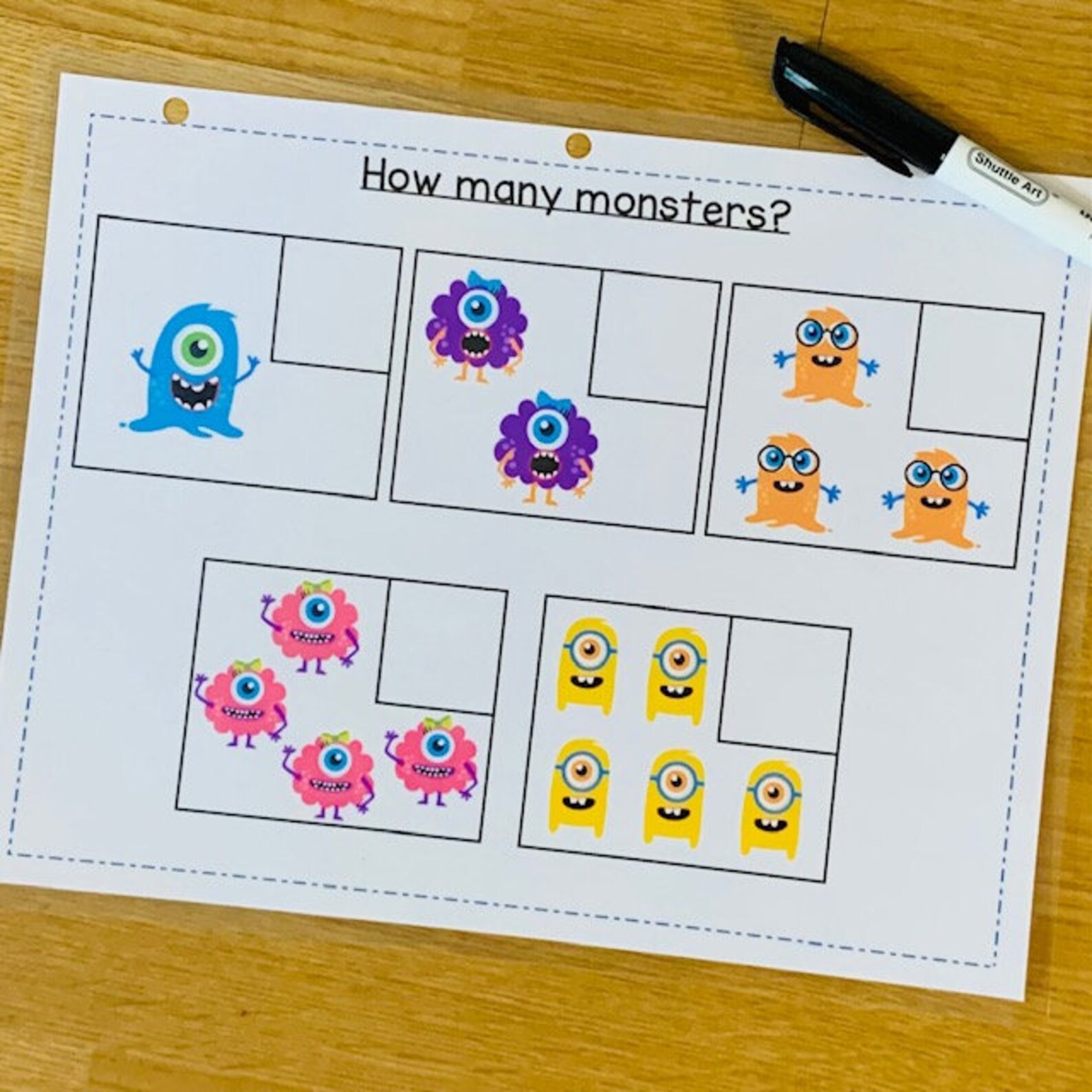 Kindergarten Math Concepts Count and Write Activity Page - Etsy