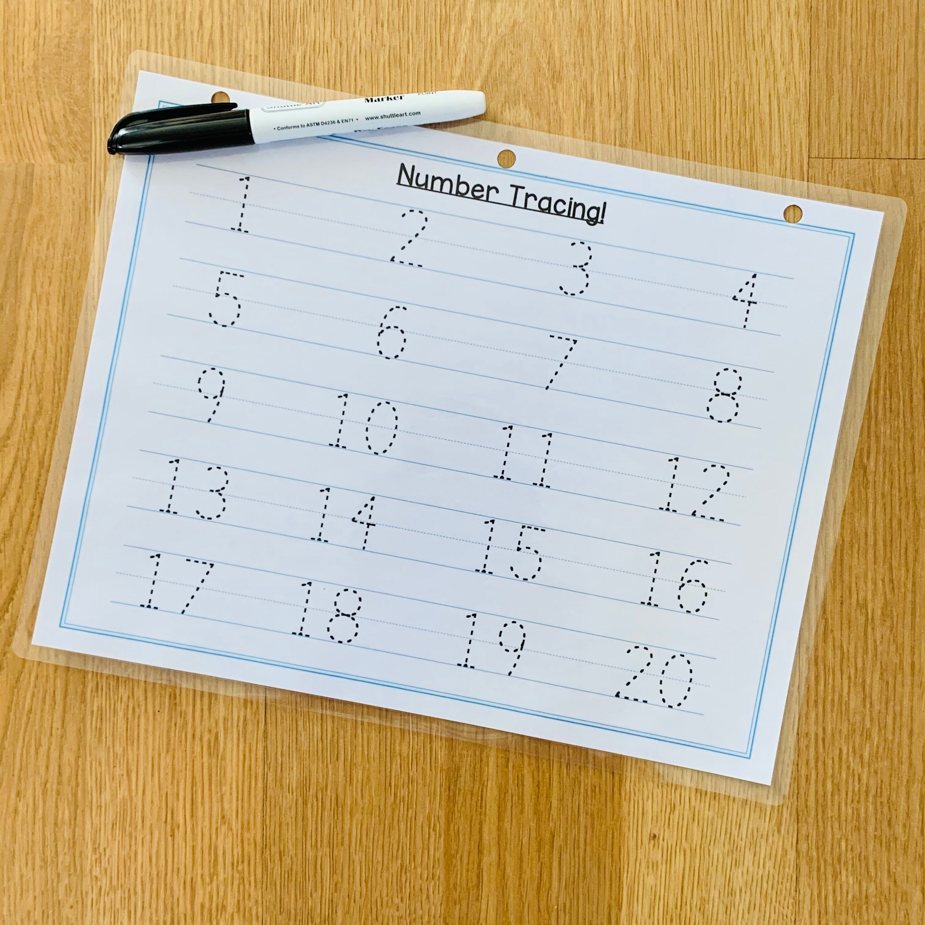 Tracing Numbers Pre-writing Activity Preschool Writing | Etsy