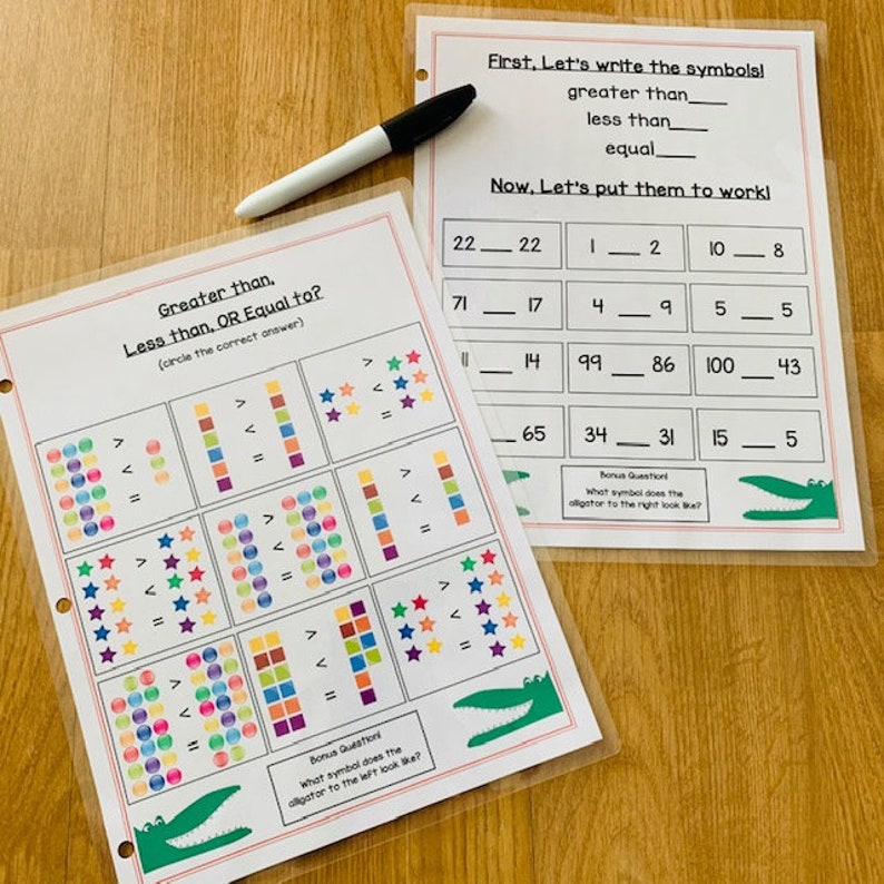 Greater Than Less Than Activity Page Comparing Numbers First - Etsy