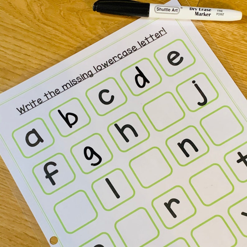 Missing Letters Activity Page Letter Recognition and Tracing | Etsy