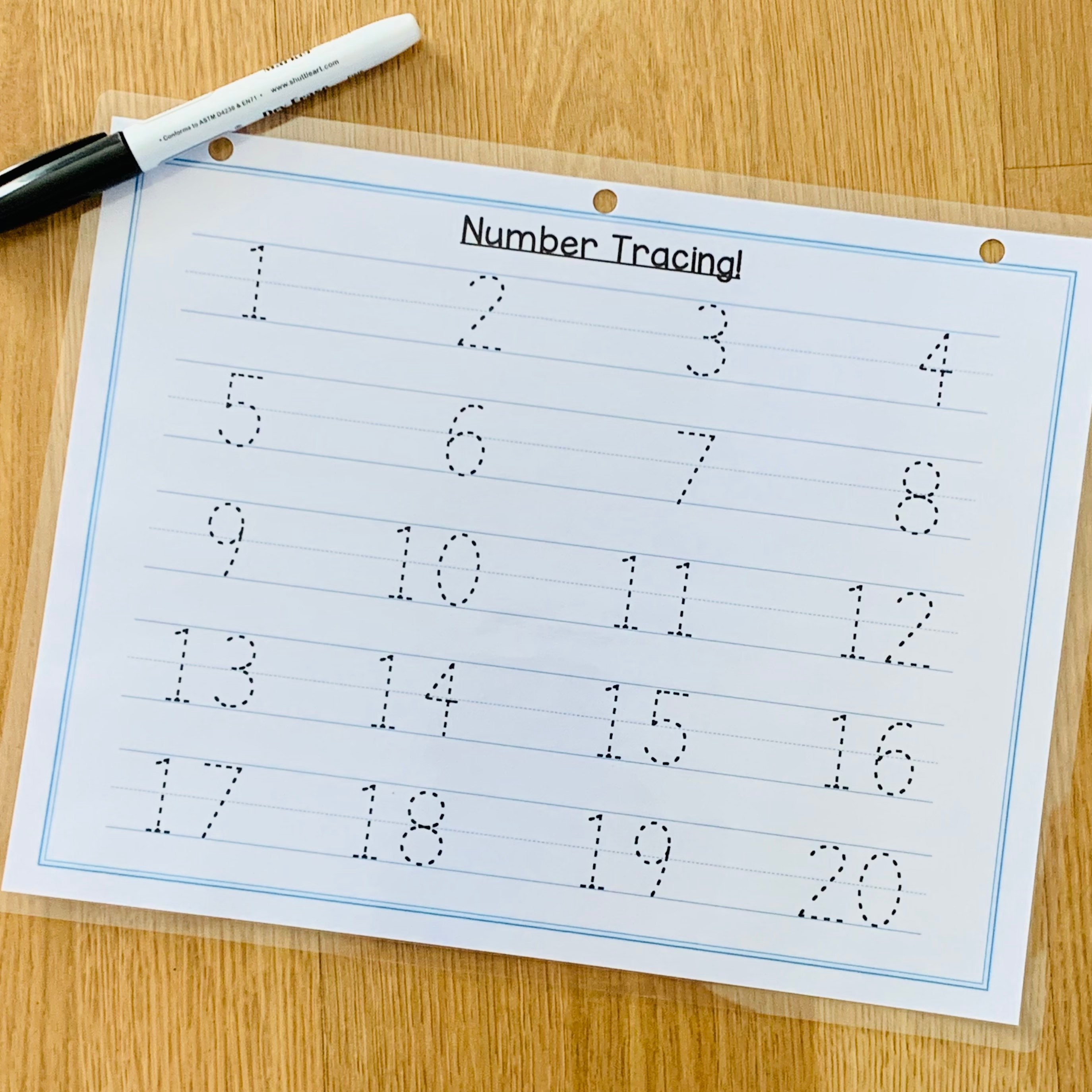 Tracing Numbers Pre-writing Activity Preschool Writing - Etsy