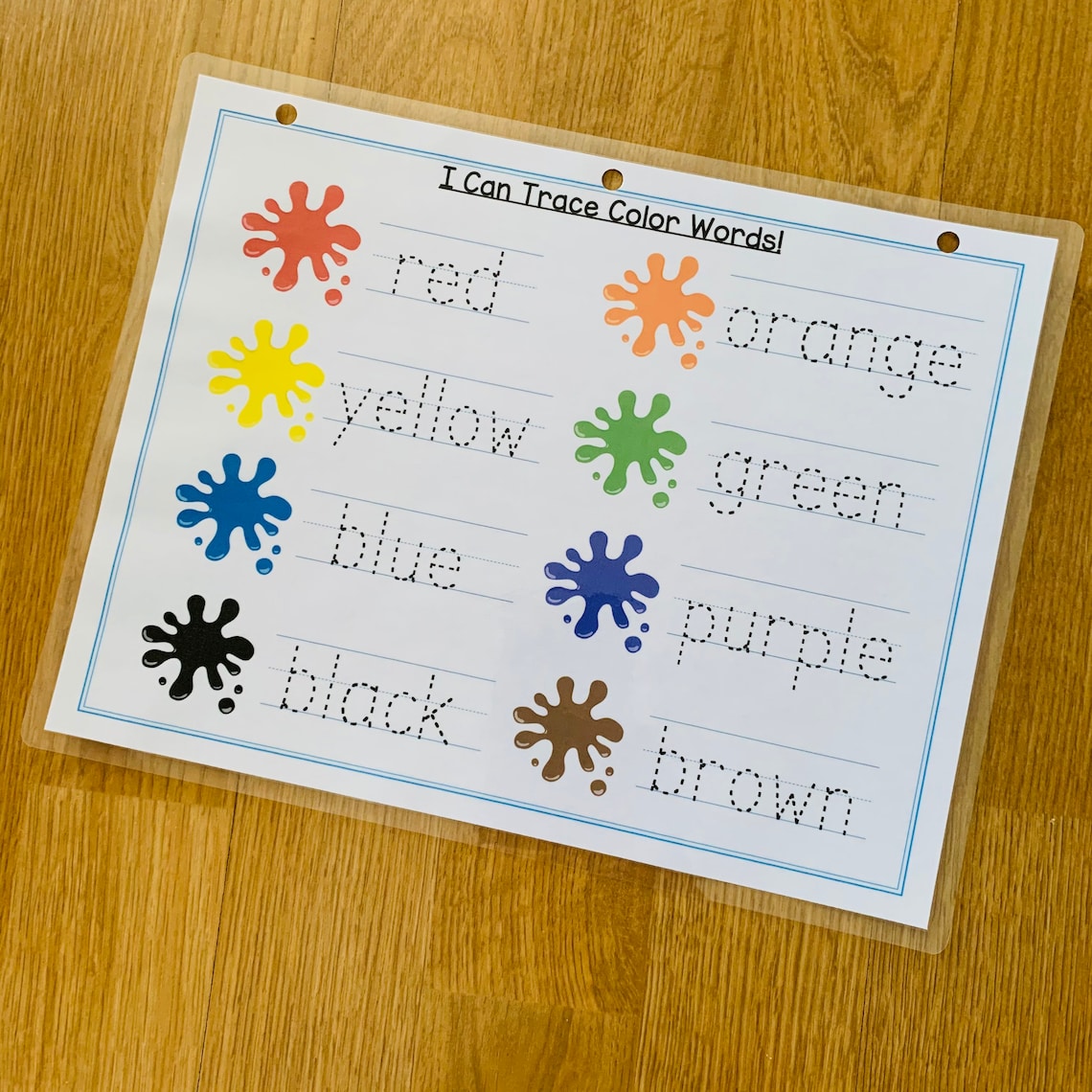 Tracing Color Words Preschool Writing Kindergarten Writing - Etsy