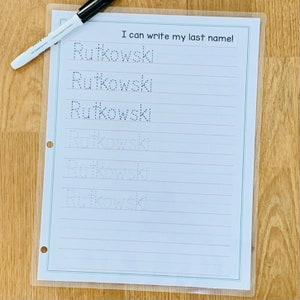 First and Last Name Handwriting Practice, Kindergarten Writing ...