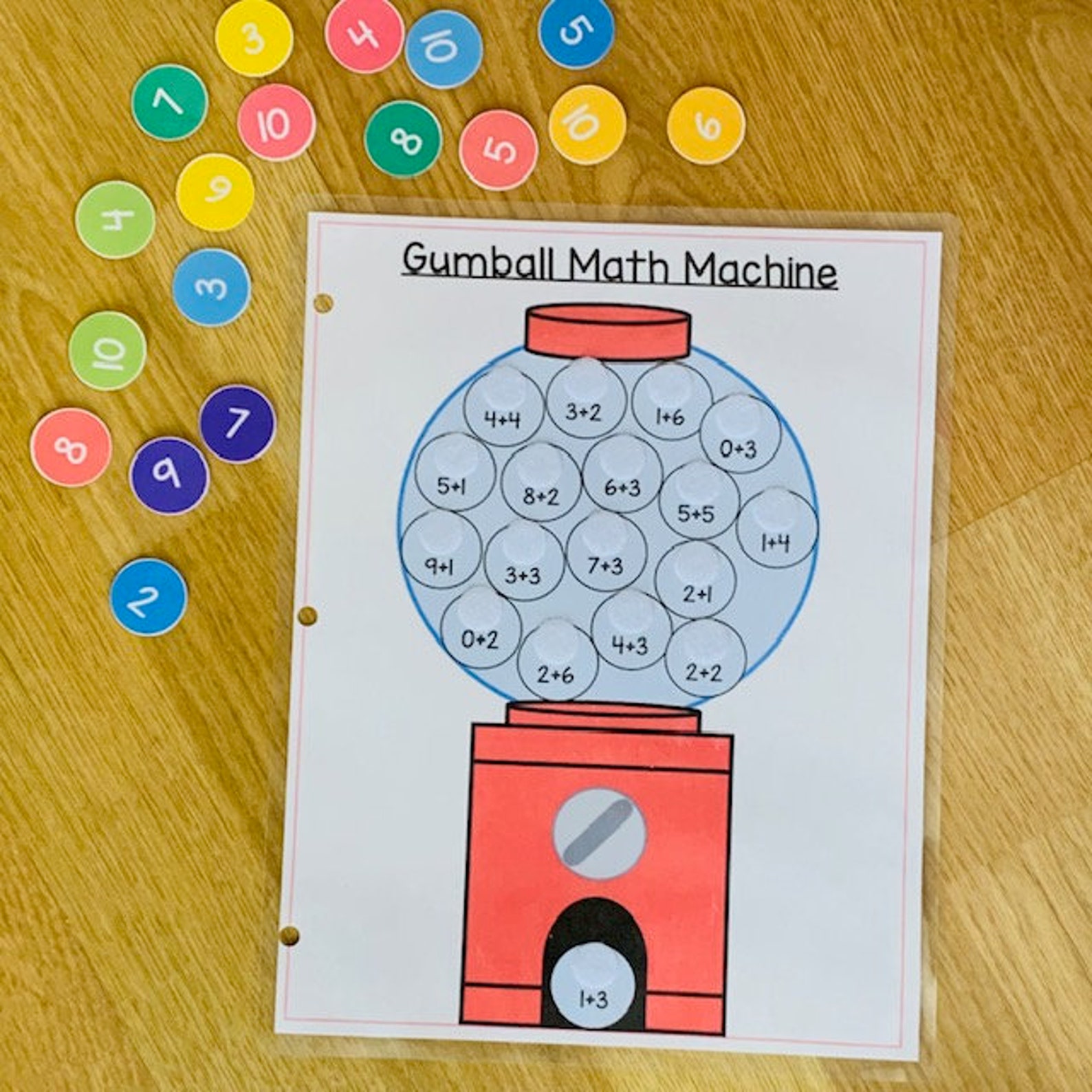 Gumball Math Machine: Kindergarten Learning Game - Etsy