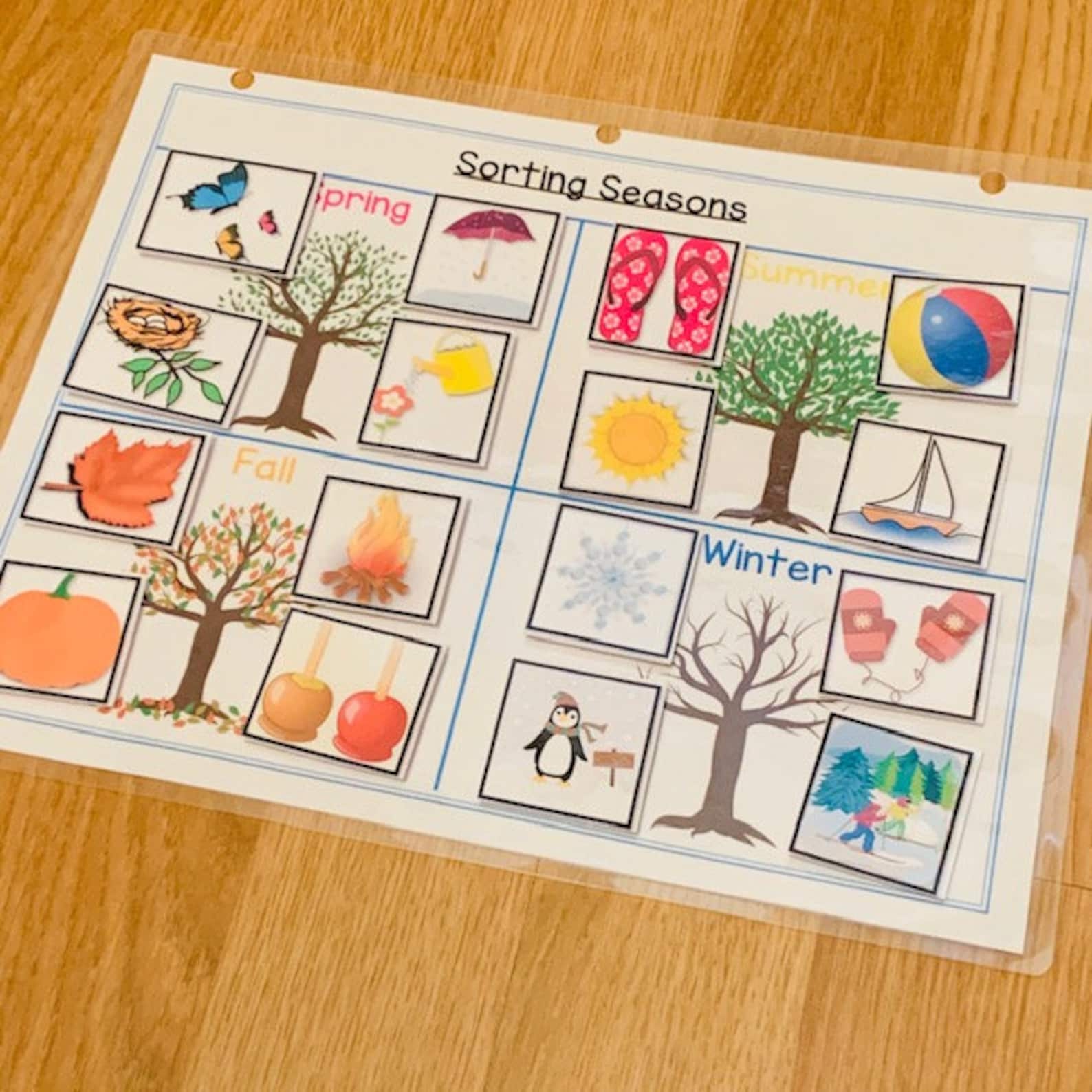 Learning Seasons Four Seasons game Homeschool Learning | Etsy