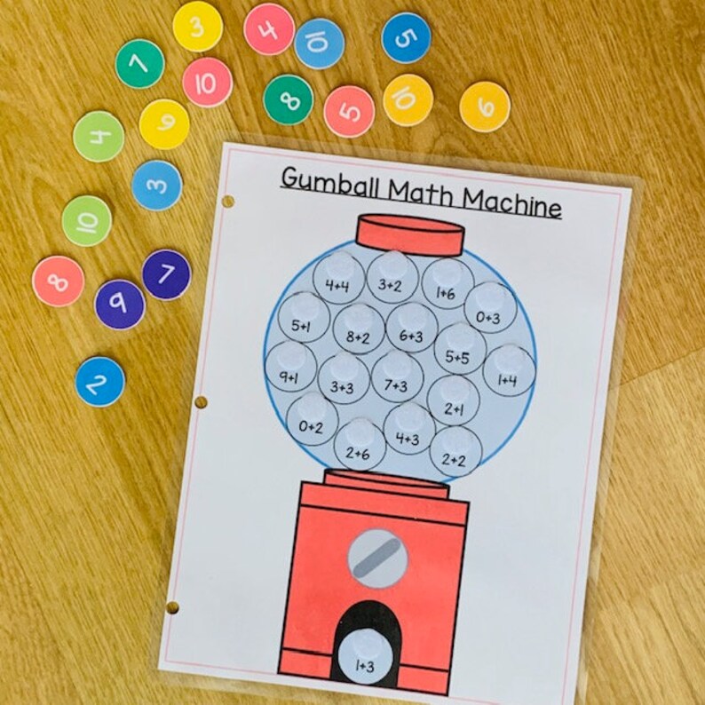 Gumball Math Machine: Kindergarten Learning Game - Etsy