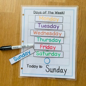 Learning Weekdays, Kindergarten Curriculum, Kindergarten Learning, Days ...