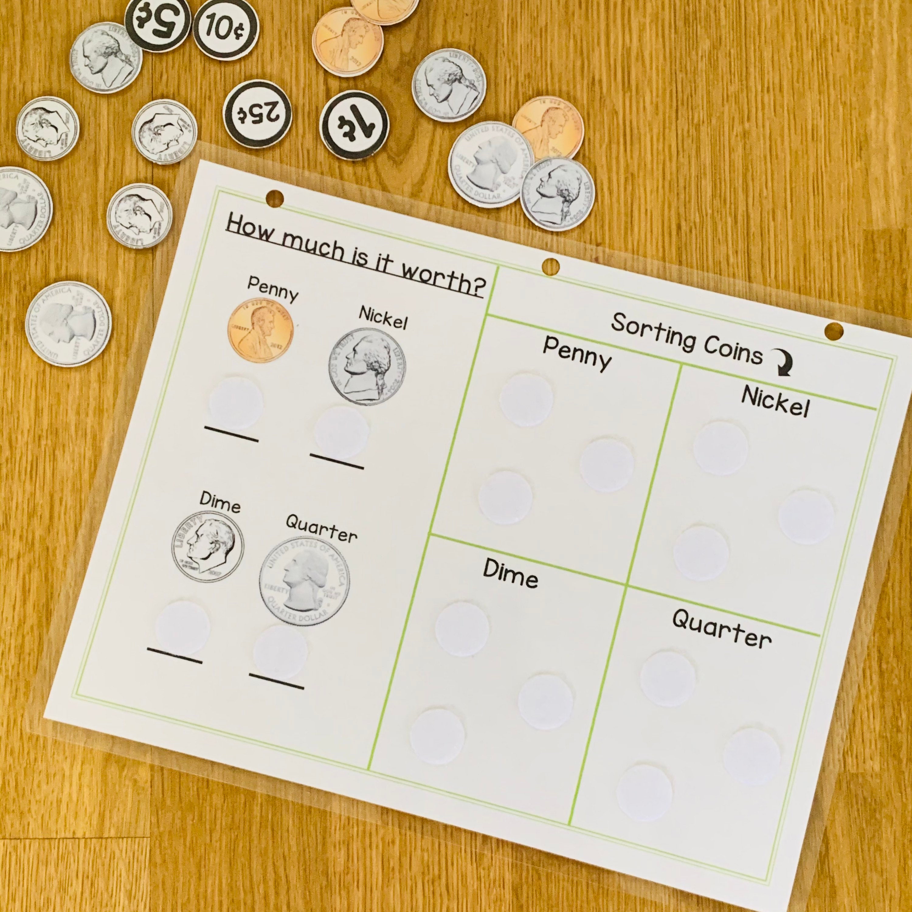 US Currency Learning Game: Coin Sorting, First Grade Curriculum - Etsy