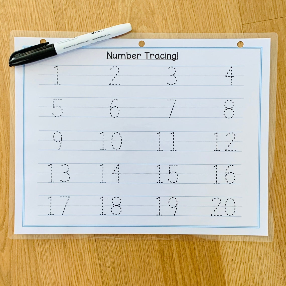 Tracing Numbers Pre-writing Activity Preschool Writing | Etsy