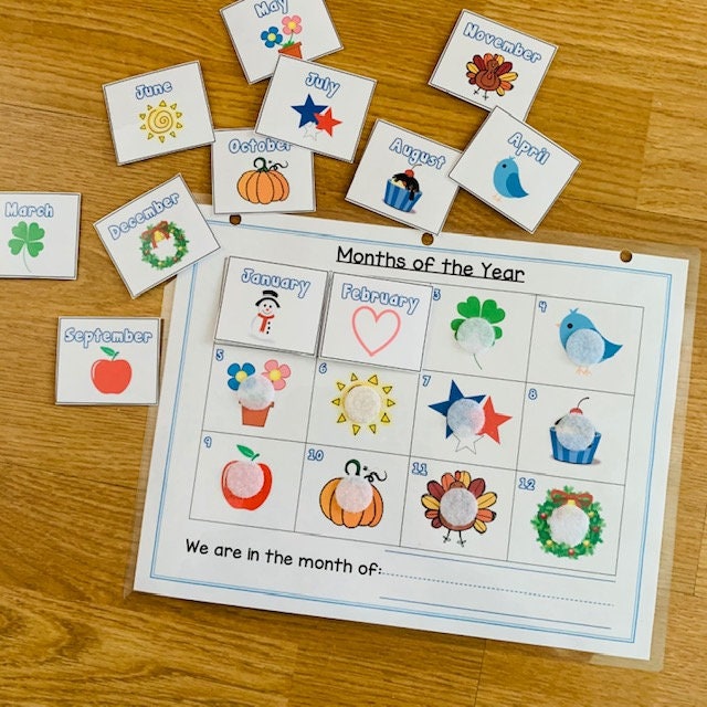 Months of the Year Calendar Learning Kindergarten - Etsy