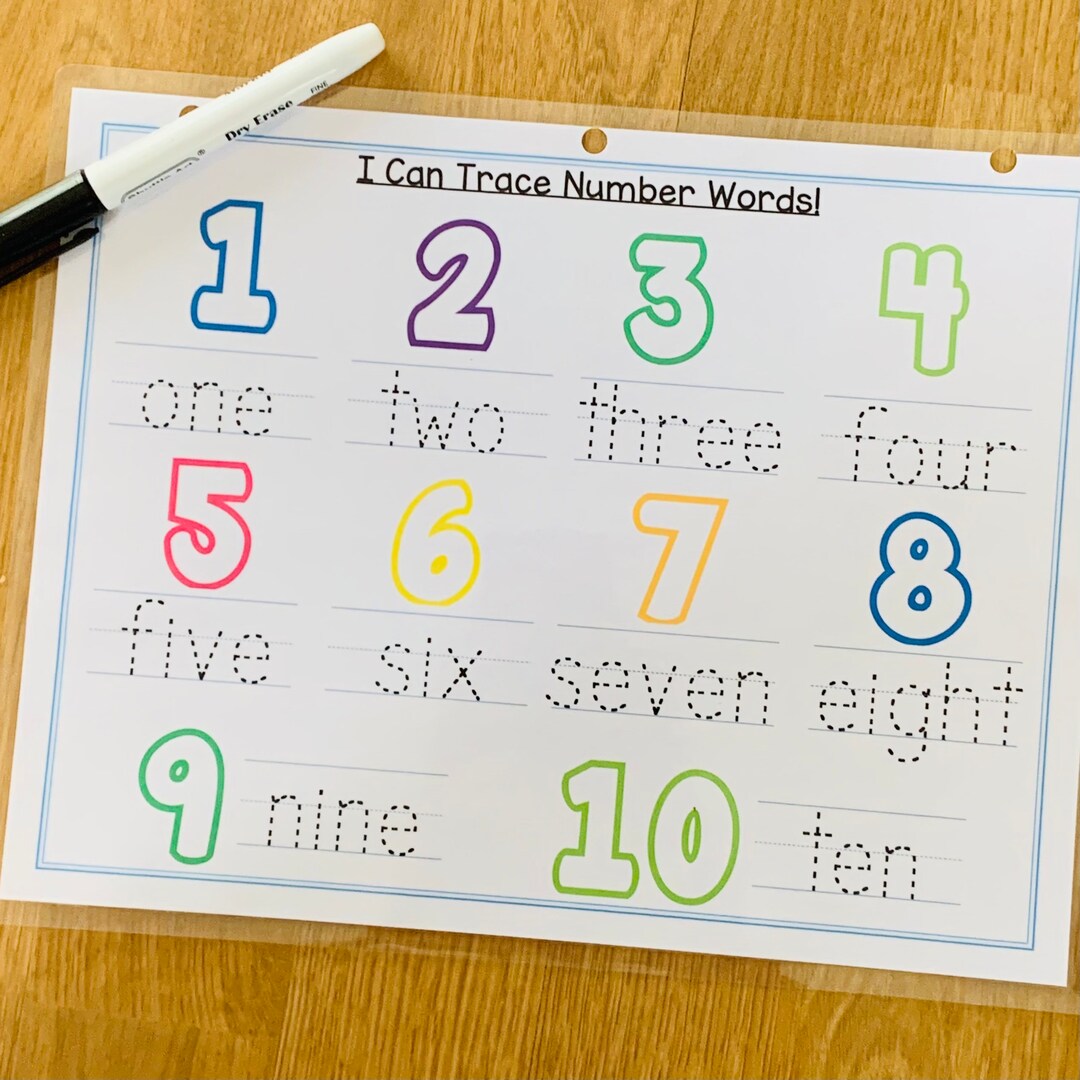 Tracing Number Words, Kindergarten and First Grade Writing ...