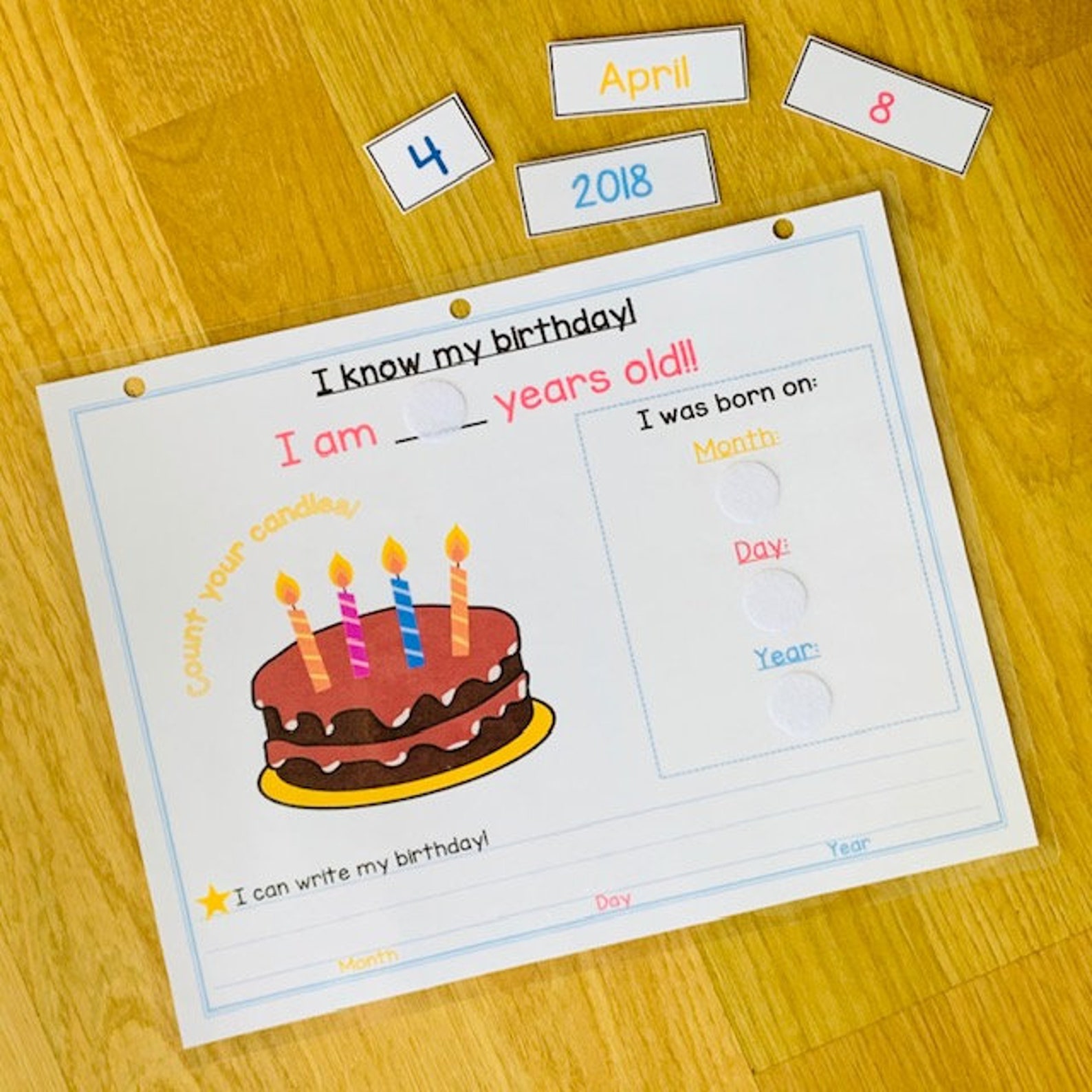 Birthday Activity Page Learning Birthday Birthday Learning - Etsy