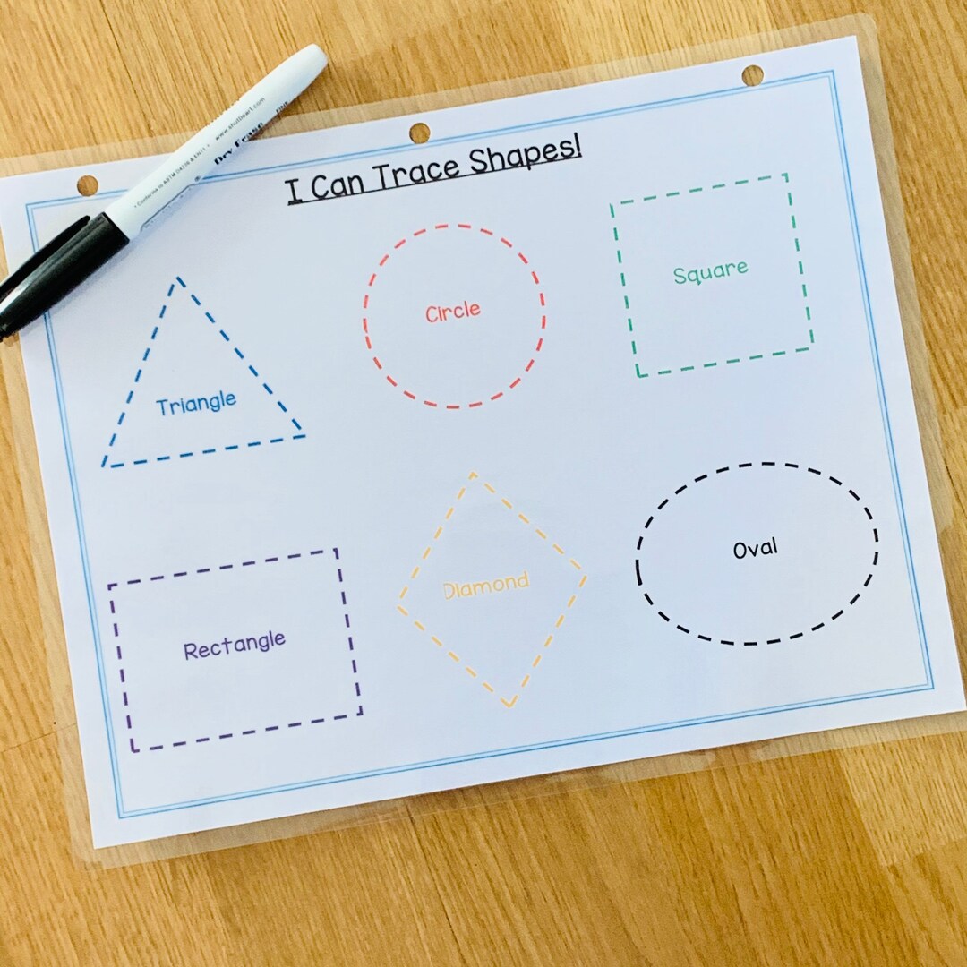 Tracing Shapes Activity, Preschool Learning, Kindergarten Curriculum ...
