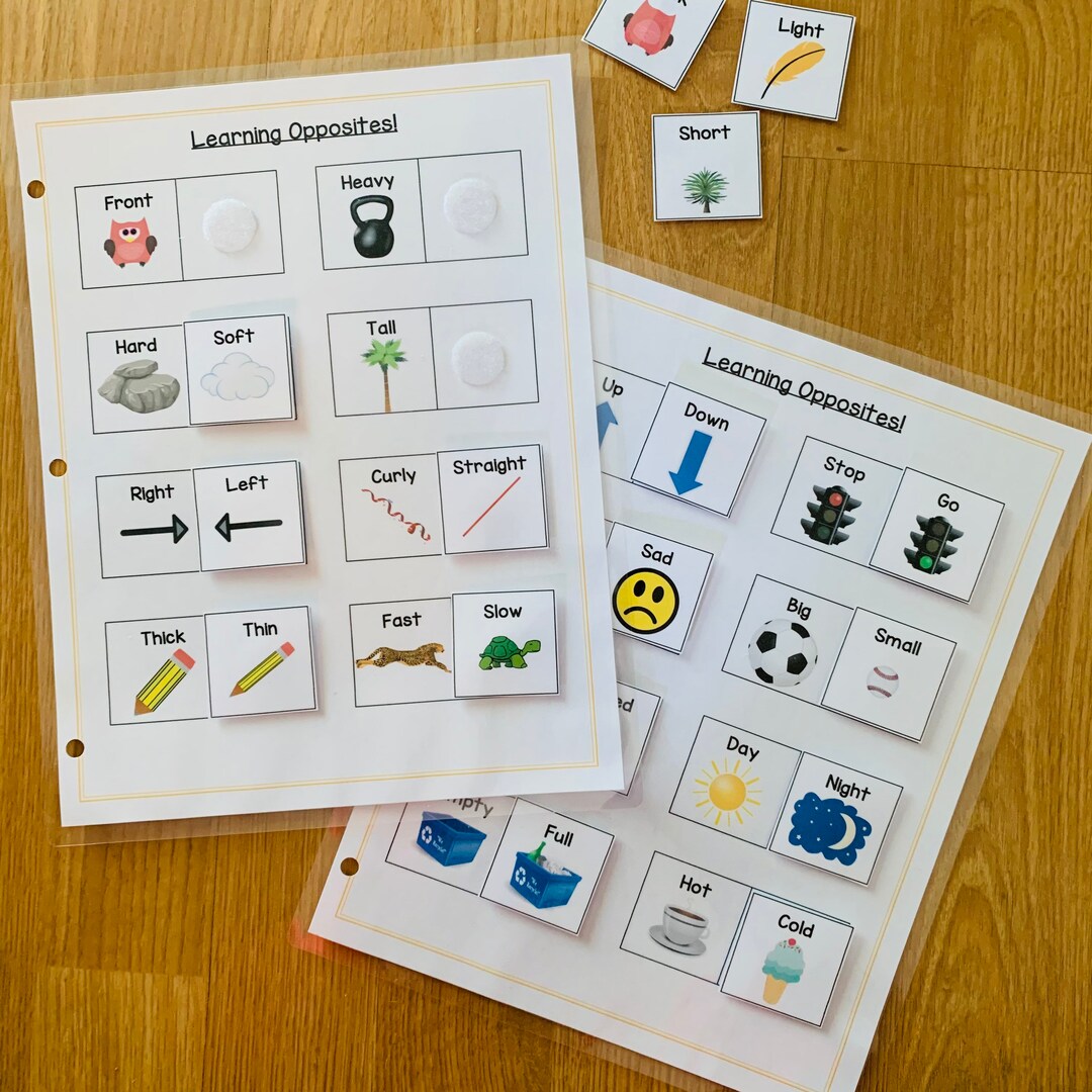 Learning Opposites, Opposites Activity Page, Kindergarten Curriculum ...