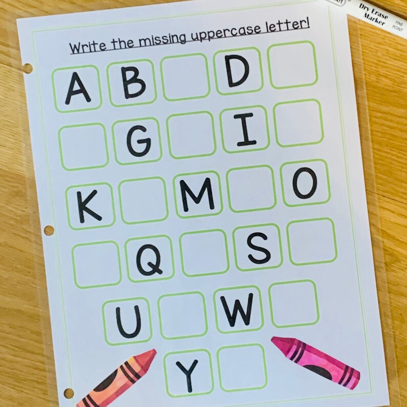 Missing Letters Activity Page Letter Recognition and Tracing | Etsy