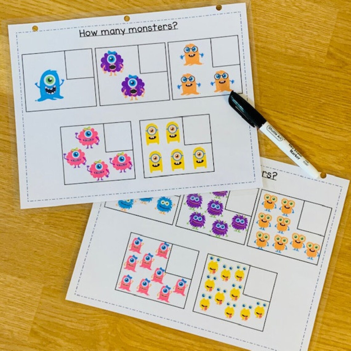 Kindergarten Math Concepts Count and Write Activity Page - Etsy