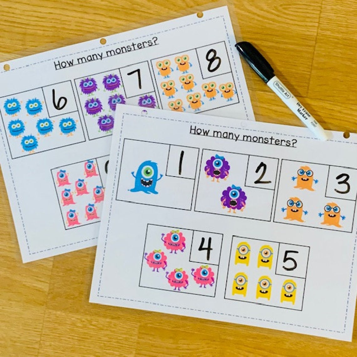 Kindergarten Math Concepts Count and Write Activity Page - Etsy