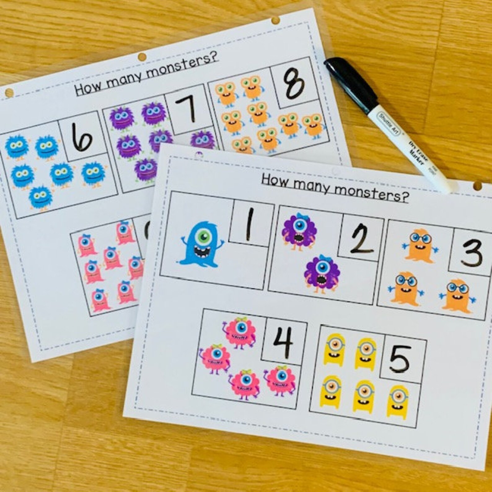 Kindergarten Math Concepts Count and Write Activity Page - Etsy