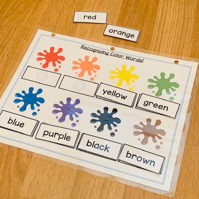 Recognizing Color Words Learning Color Words Kindergarten - Etsy