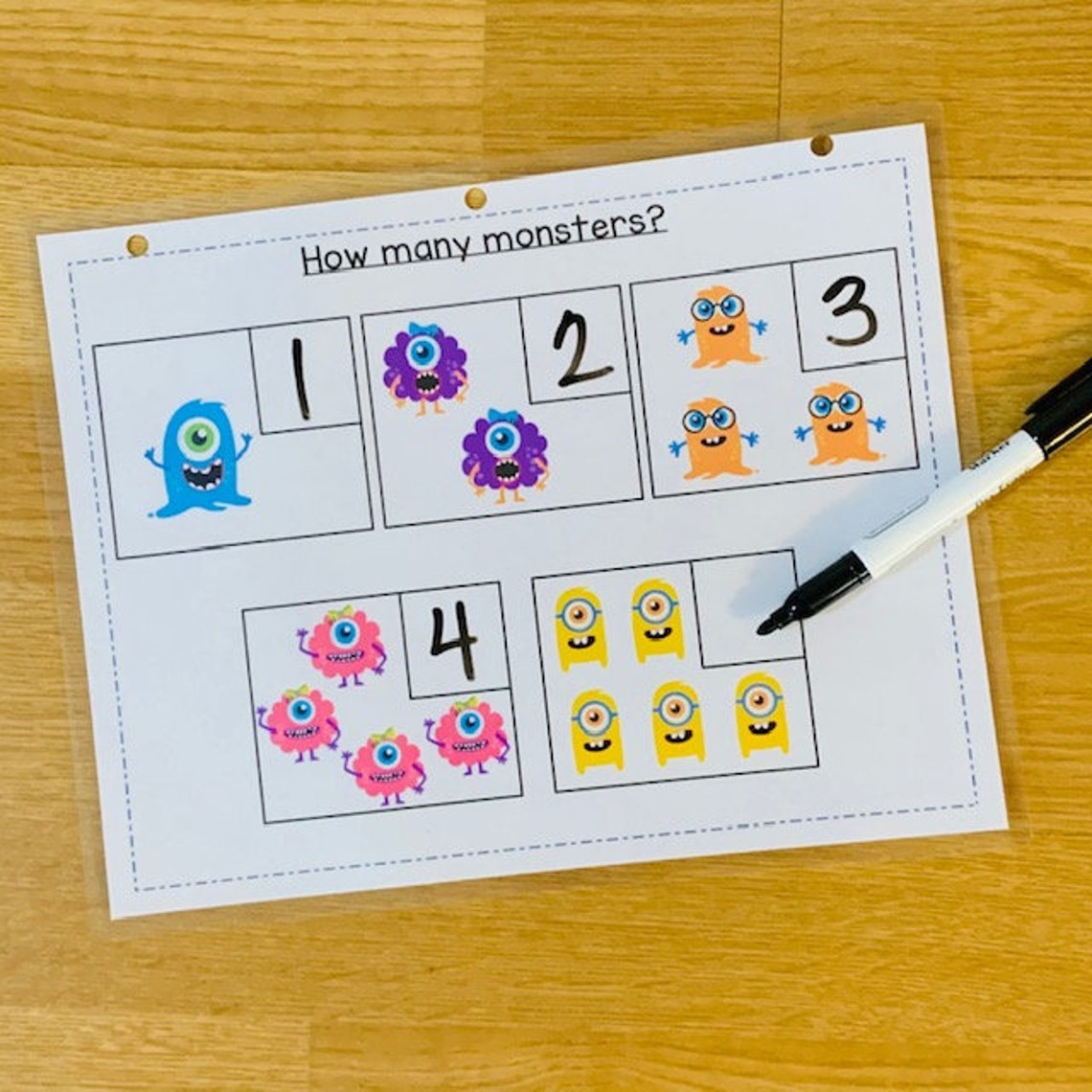 Kindergarten Math Concepts Count and Write Activity Page - Etsy