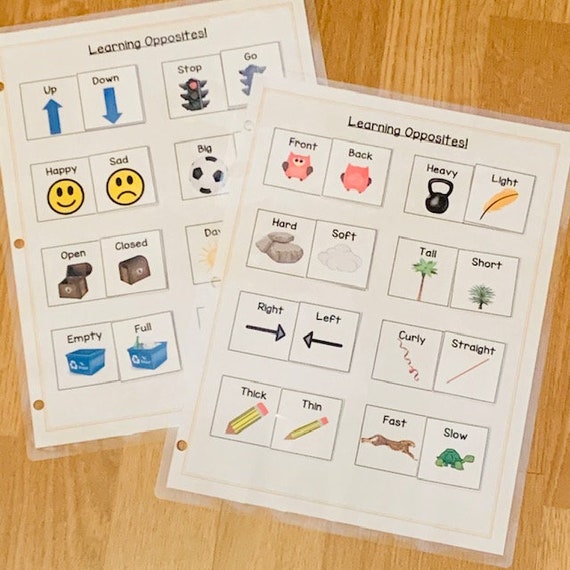Learning opposites Opposites activity page Kindergarten | Etsy