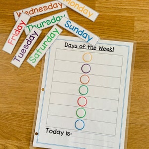 Learning Weekdays, Kindergarten Curriculum, Kindergarten Learning, Days ...