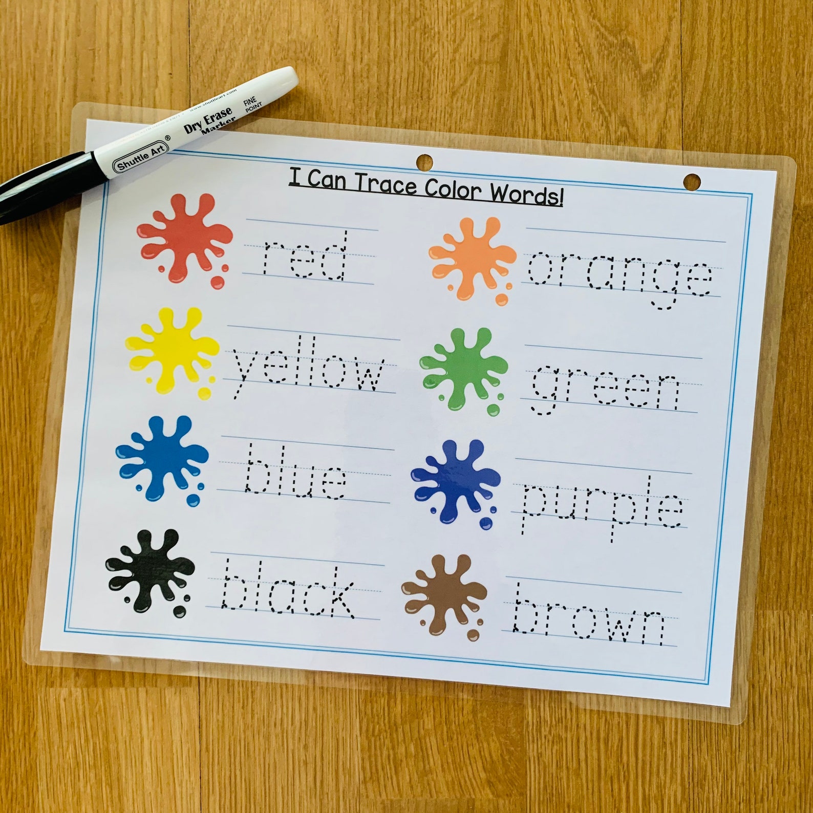Tracing Color Words Preschool Writing Kindergarten Writing - Etsy UK
