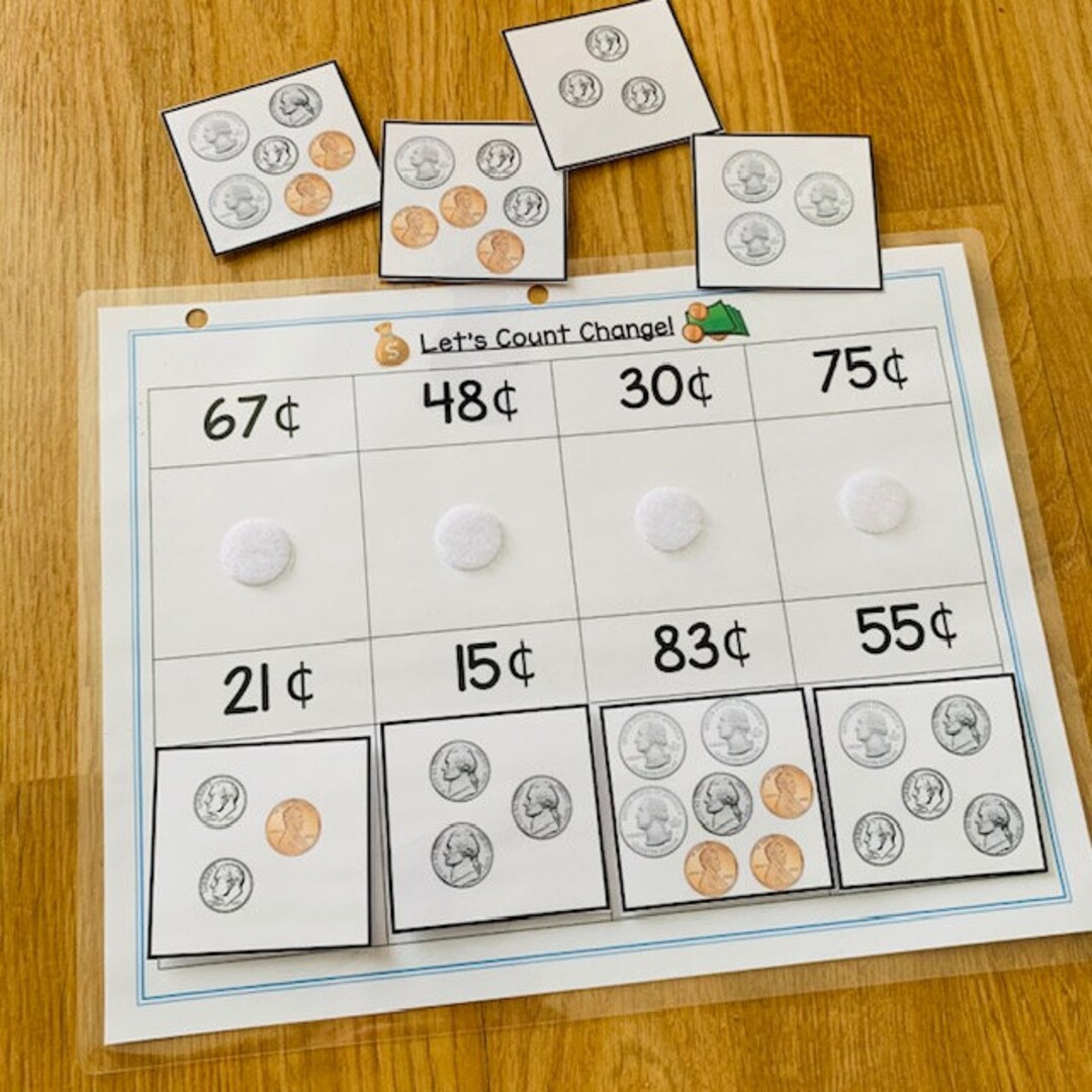 Counting Currency Activity Page, Counting Coins, First Grade Learning ...