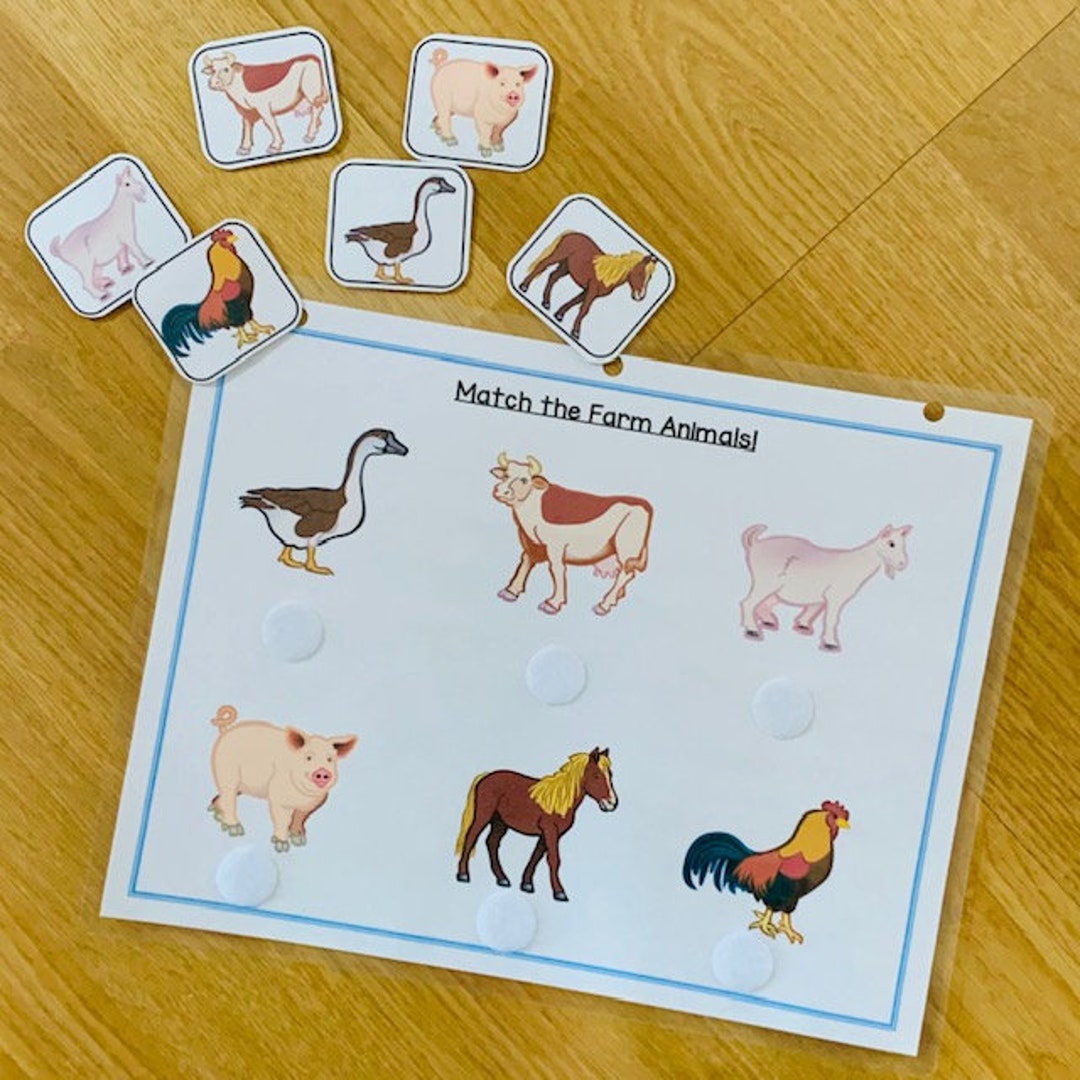 Matching Farm Animals, Preschool Matching Game, Preschool Curriculum ...