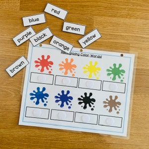 Recognizing Color Words, Learning Color Words, Kindergarten Curriculum ...