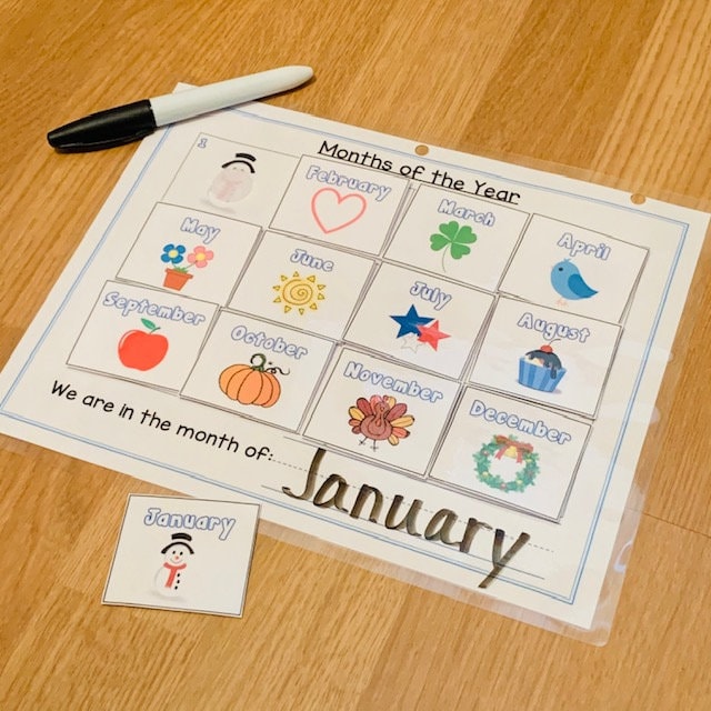 Months of the Year Calendar Learning Kindergarten - Etsy