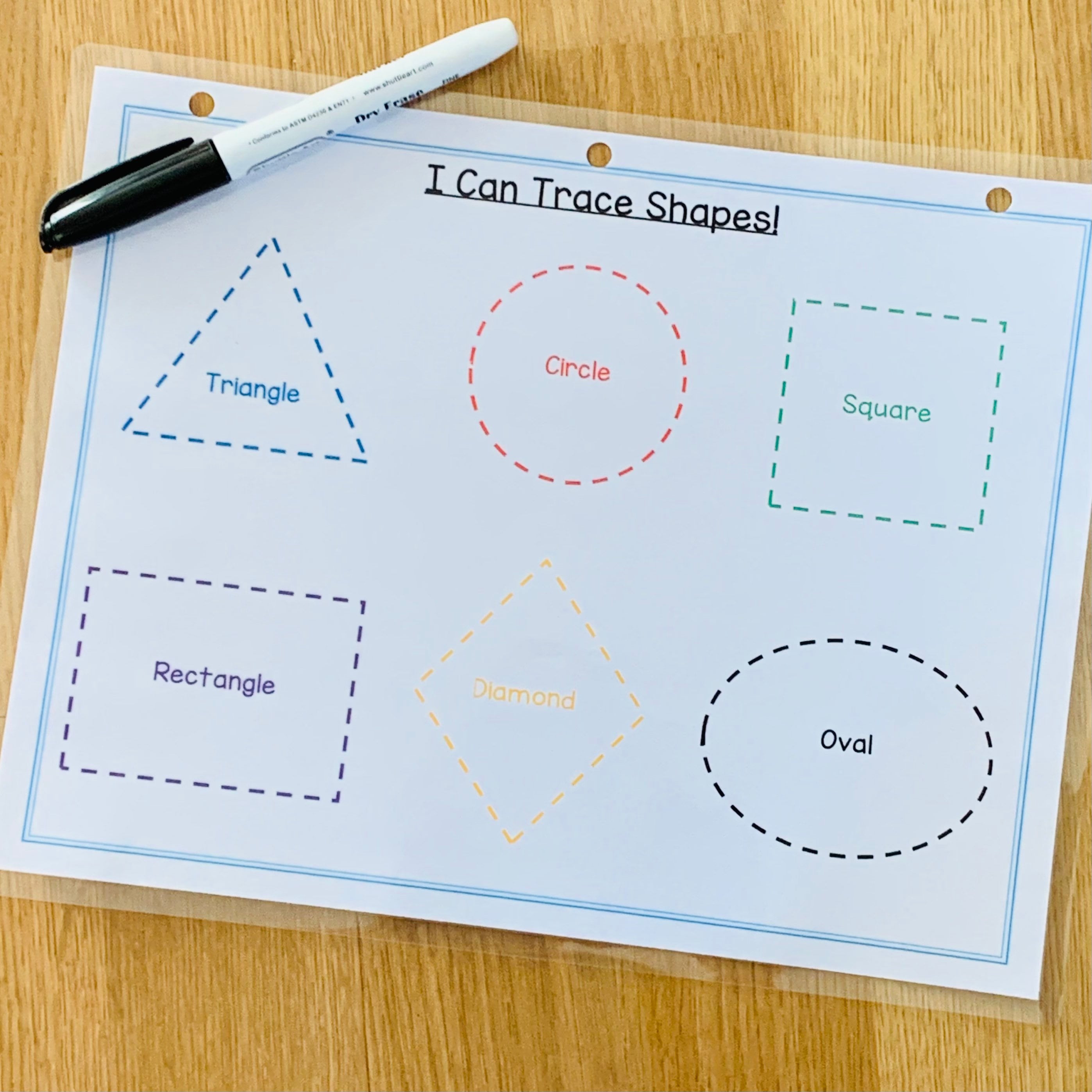 Tracing Shapes Activity Preschool Learning Kindergarten | Etsy