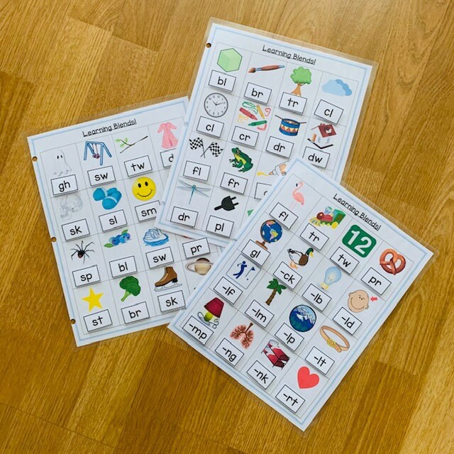 Learning Blends Game: Phonics Worksheet, Homeschool Activity - Etsy