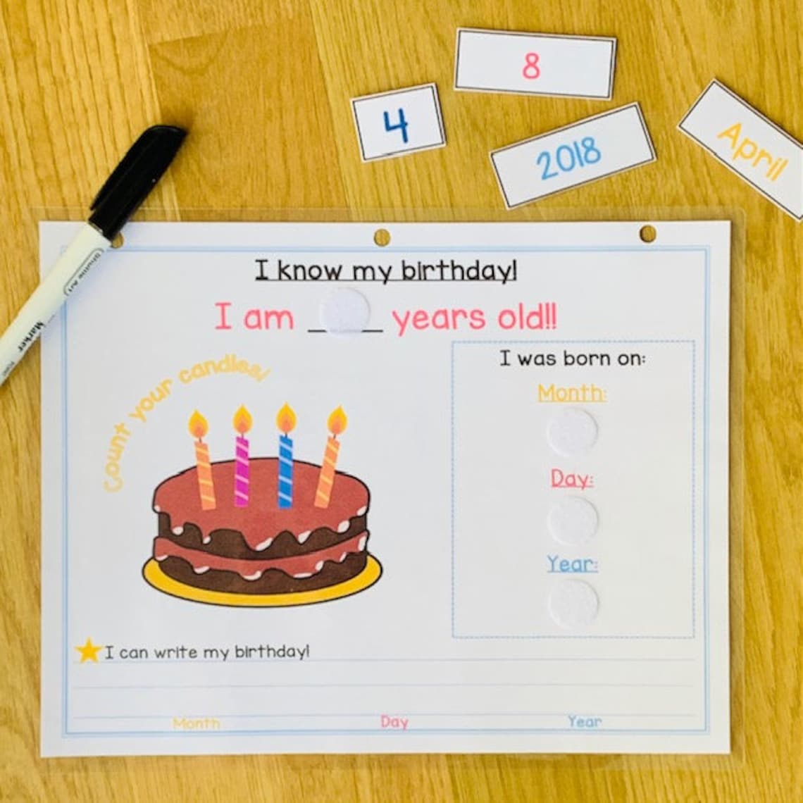 Birthday Activity Page Learning Birthday Birthday Learning - Etsy