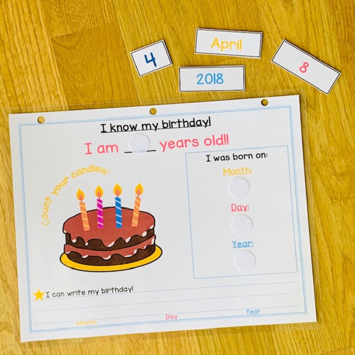Birthday Learning Activity: Homeschool Game, Date of Birth Worksheet - Etsy