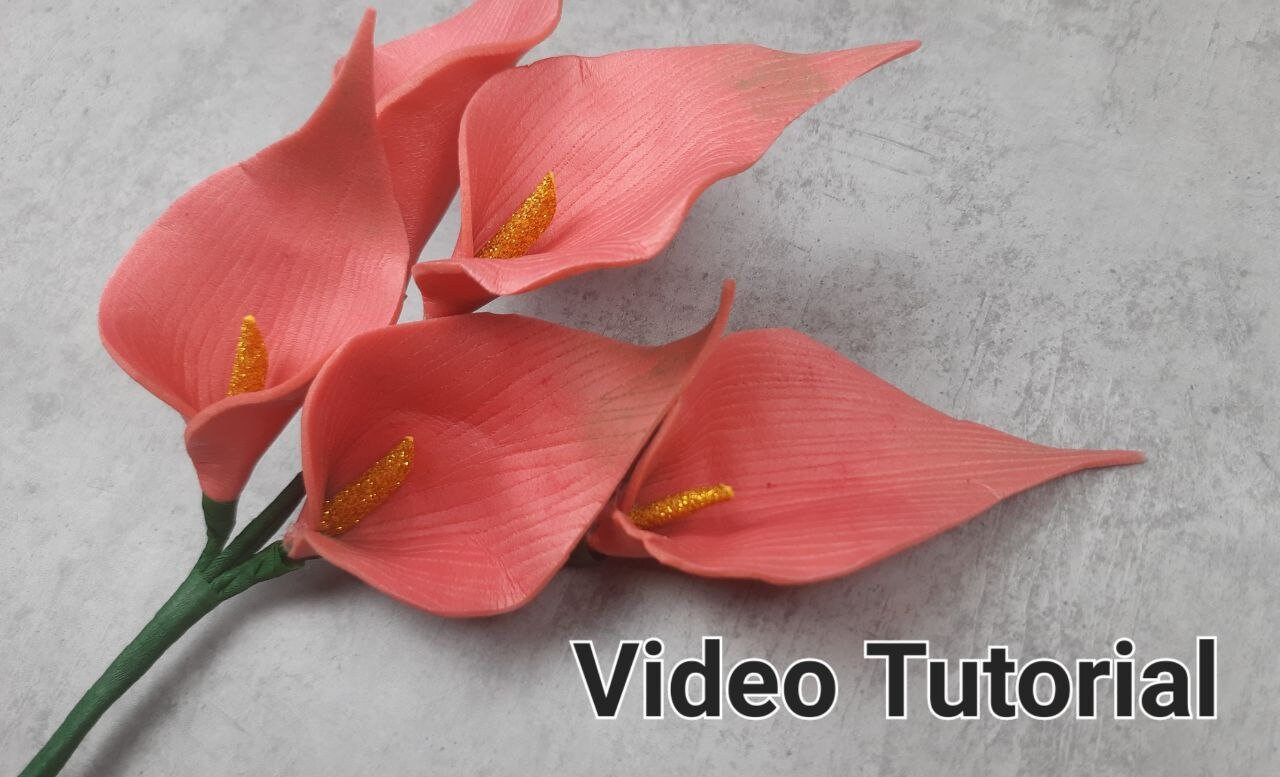 Calla Flowers Video Template Tutorial DIY Paper Flower Paper Craft Gift ...