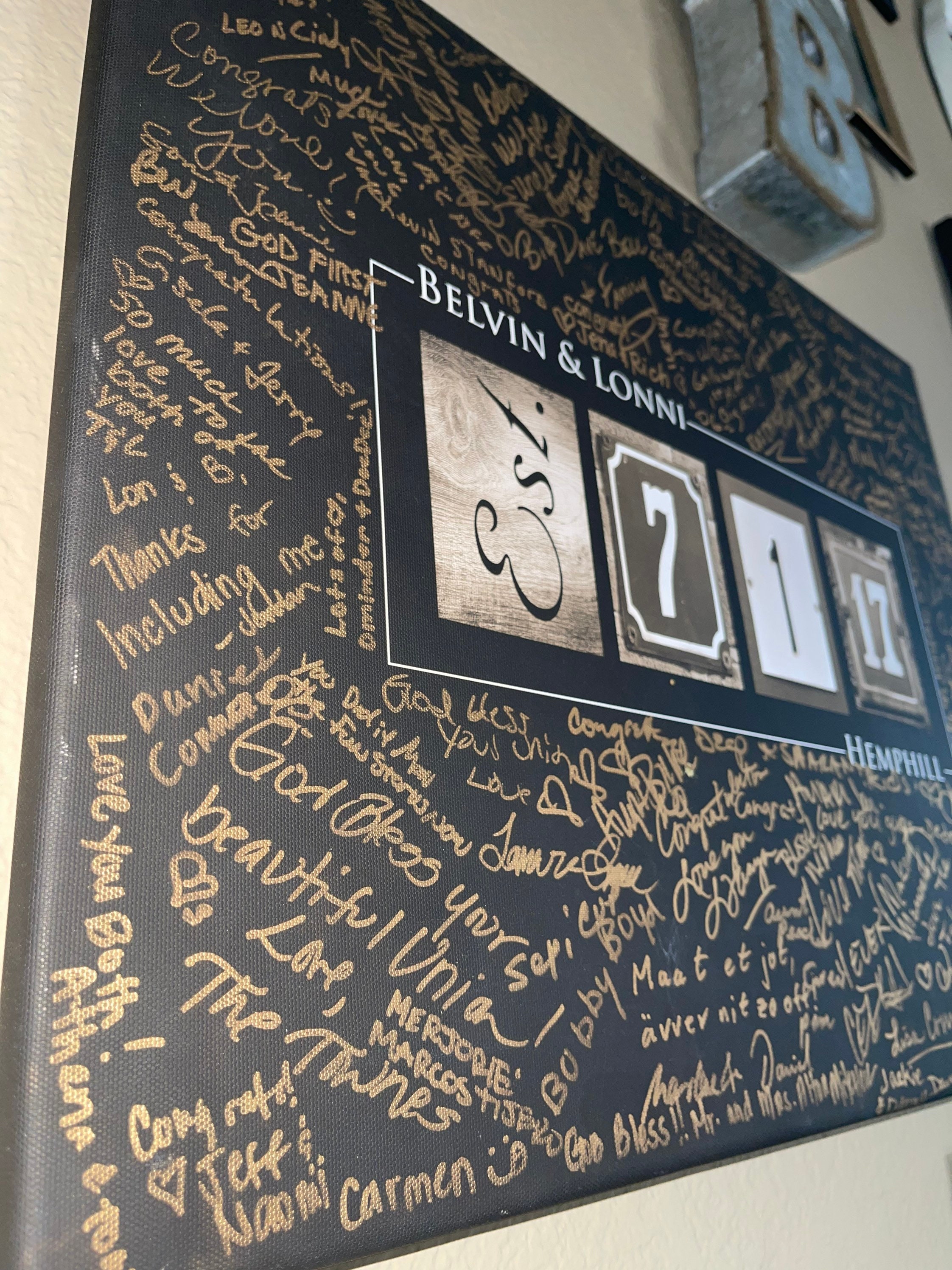 Wedding Guest Signature Canvas Guest Book Wedding Gift - Etsy