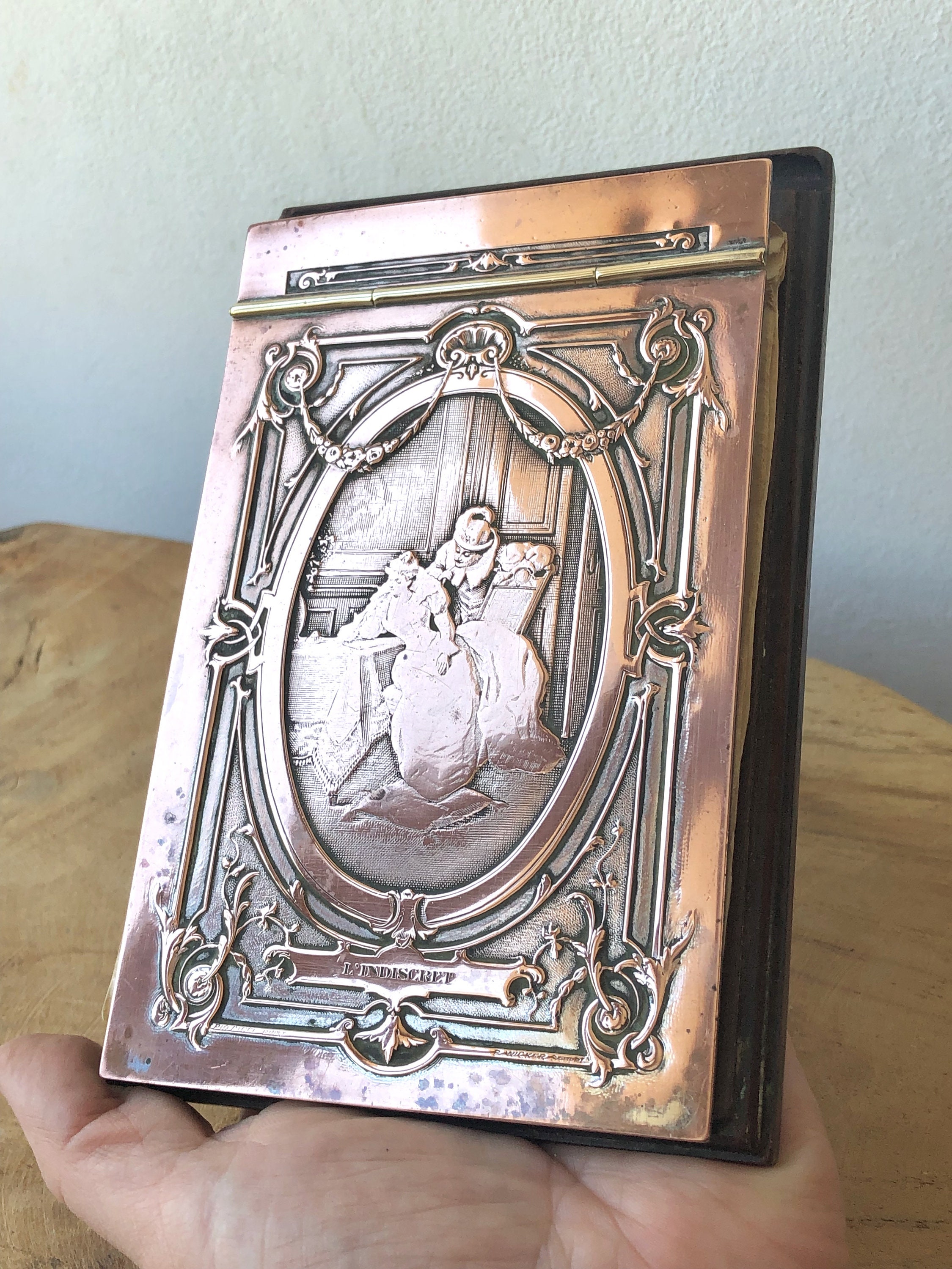 Antique Copper Plaque Notebook | Etsy