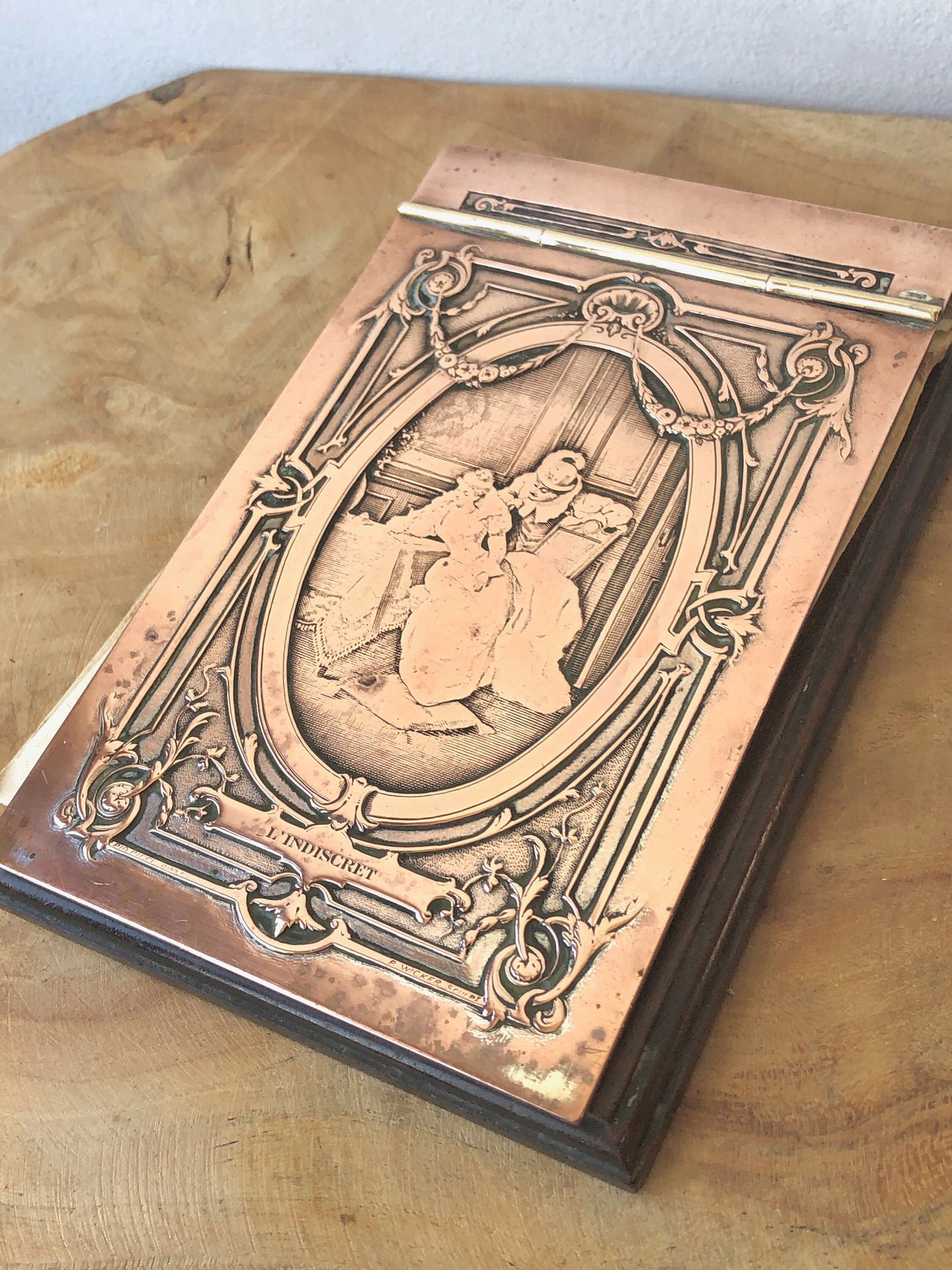Antique Copper Plaque Notebook | Etsy