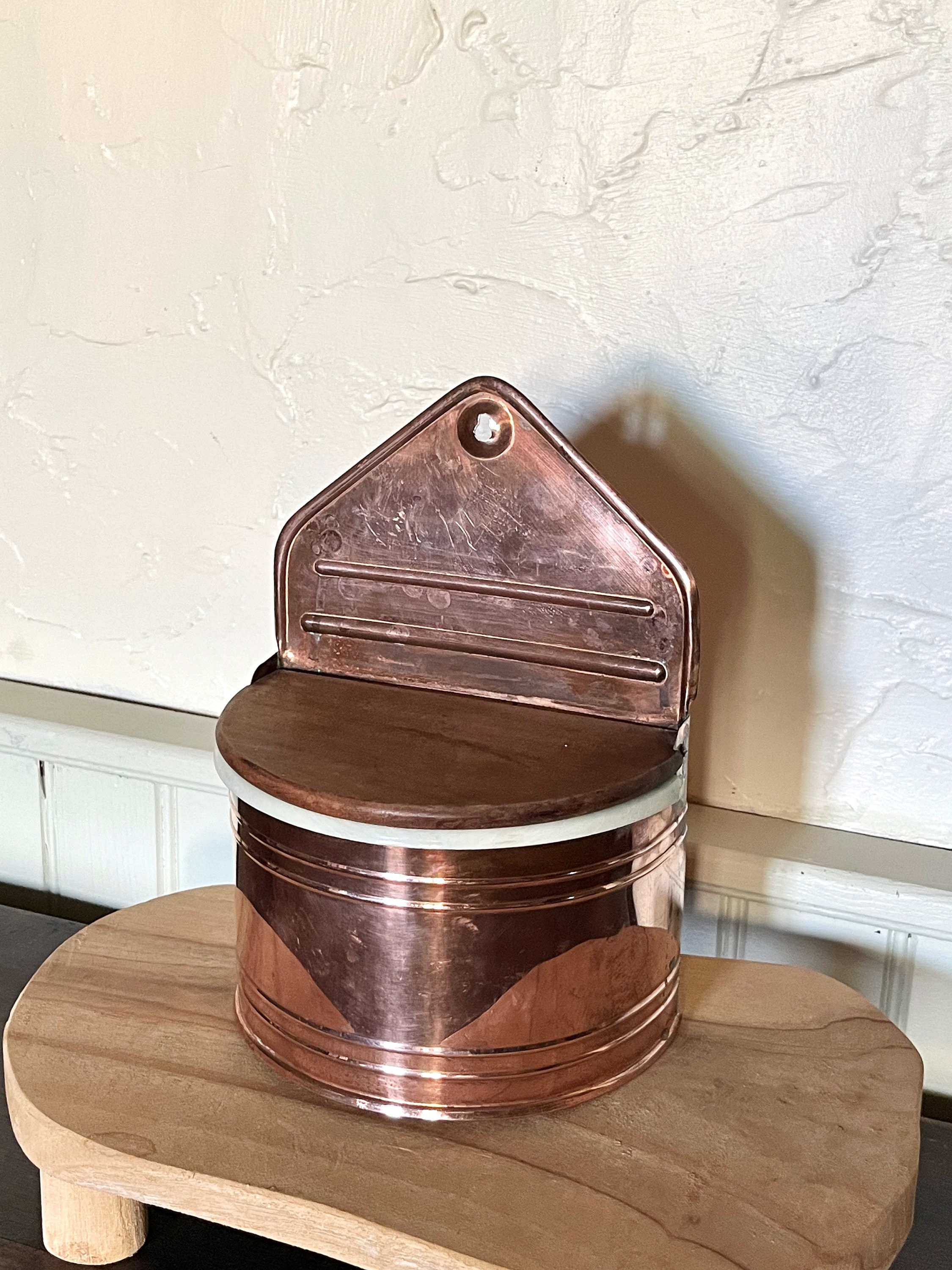 Large Vintage Copper Salt Pot, Country Kitchen, Salt Box, Tagus Pot - Etsy