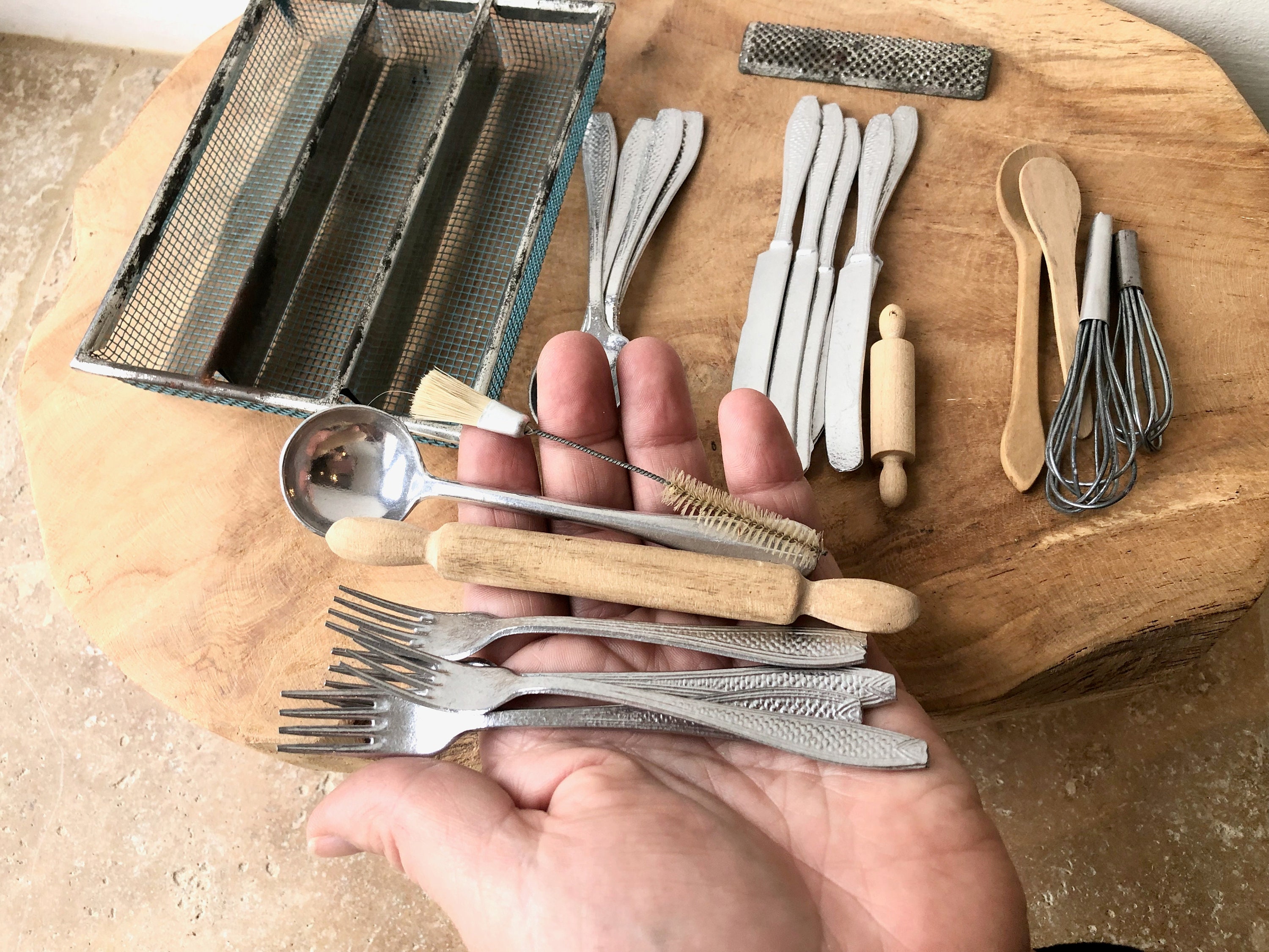 Vintage Mini Toy Cutlery Set Dolls Furniture Play Set | Etsy